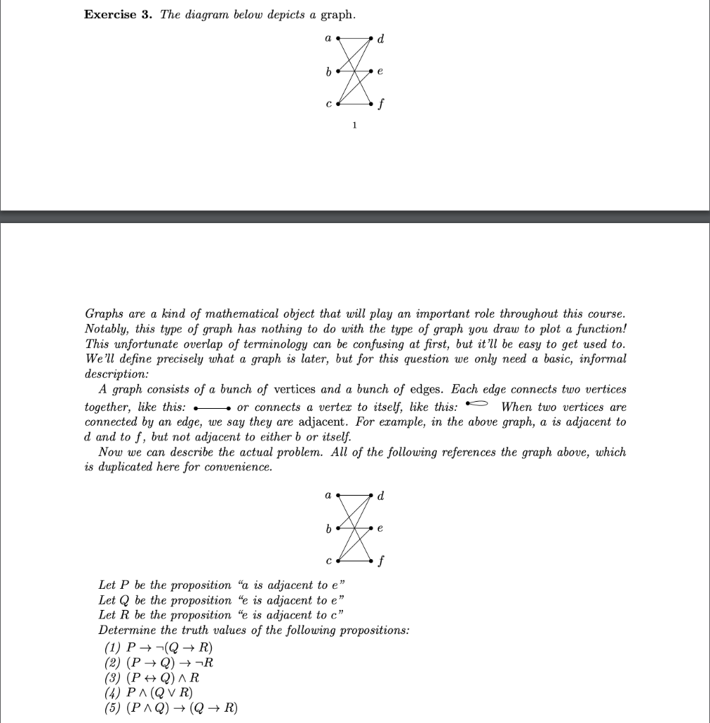 Solved Exercise 3. The diagram below depicts a graph. с — | Chegg.com