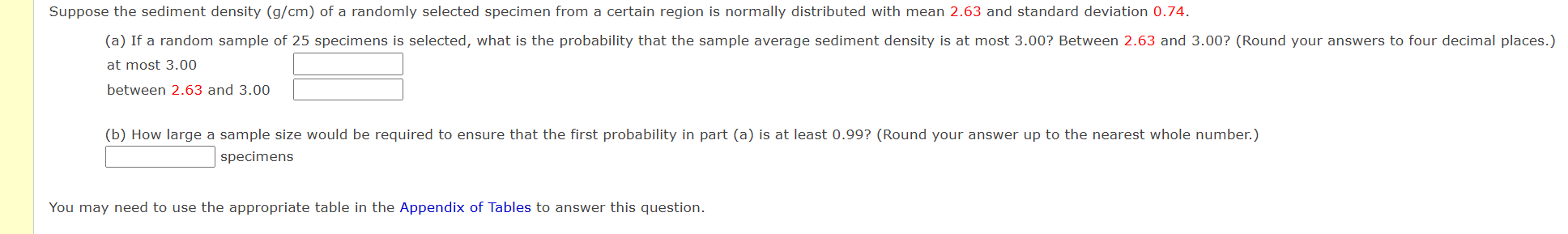 Solved Suppose the sediment density (gcm) ﻿of a randomly | Chegg.com