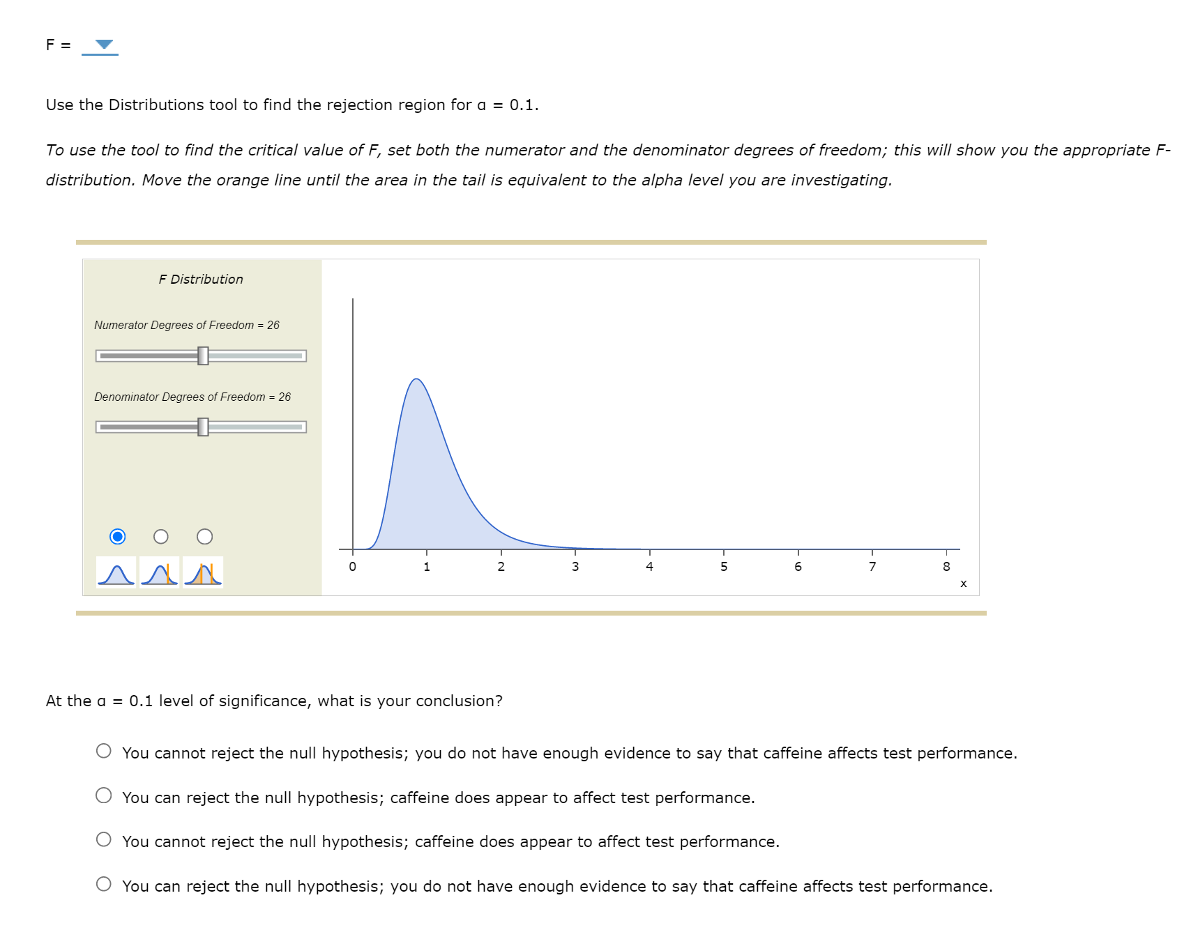 Solved Use the Distributions tool to find the rejection | Chegg.com