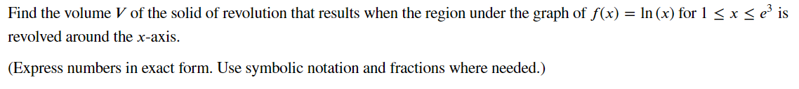 Solved Find the volume V of the solid of revolution that | Chegg.com