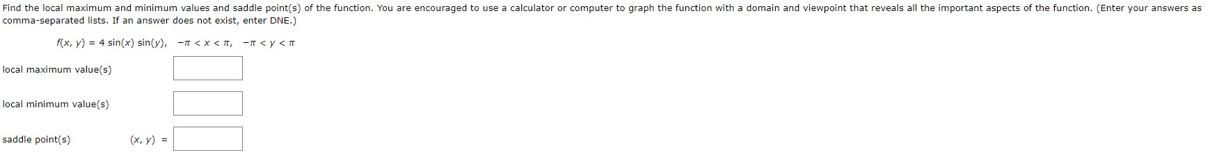 comma-separated lists. If an answer does not exist, | Chegg.com
