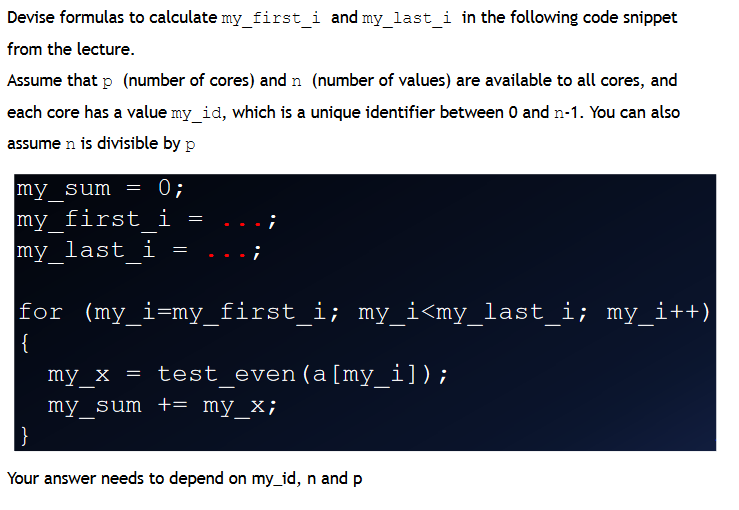 Solved Devise formulas to calculate my_first_i and my_last_i | Chegg.com