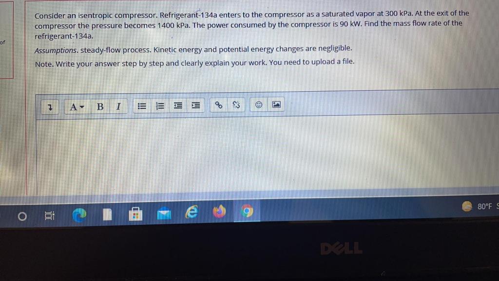 Solved of Consider an isentropic compressor. | Chegg.com