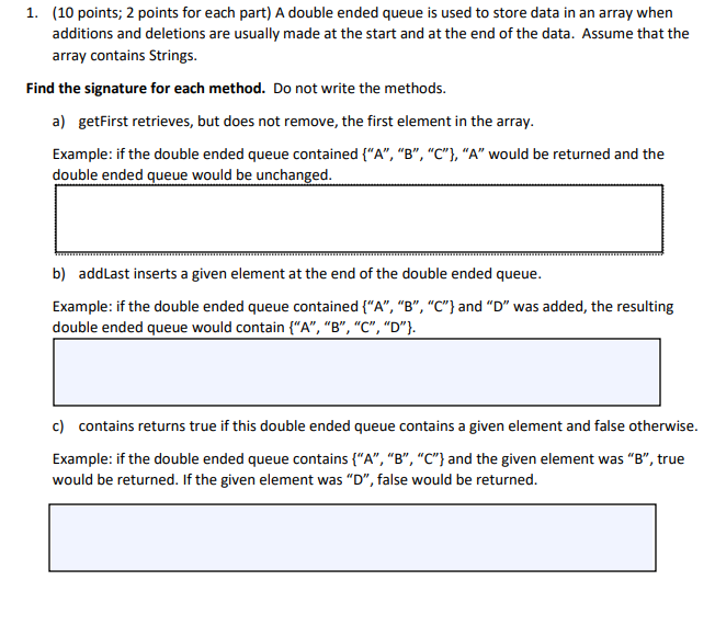Solved 1. (10 points; 2 points for each part) A double ended | Chegg.com