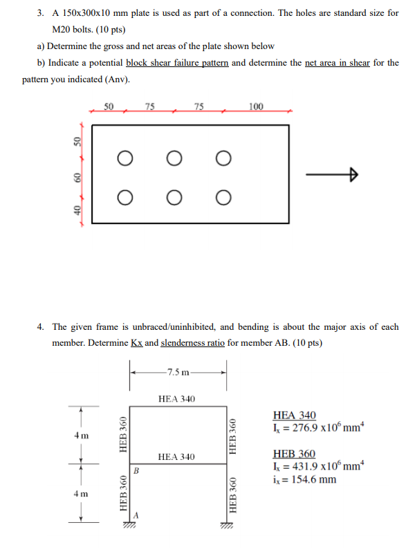 Solved 2. The beam shown in Figure is a HEA 450 of S275 | Chegg.com