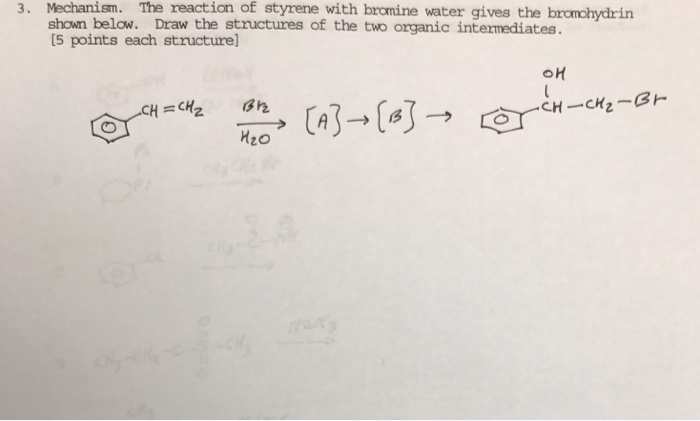 Solved 3. Mechanism. The reaction of styrene with bromine | Chegg.com