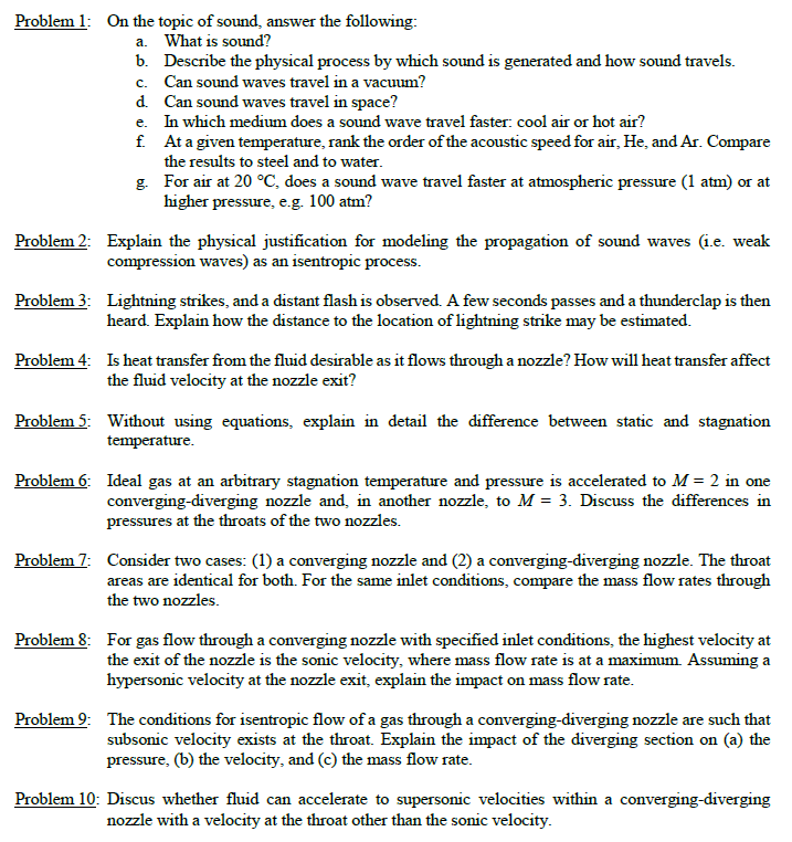 Solved Problem 1: On the topic of sound answer the | Chegg.com
