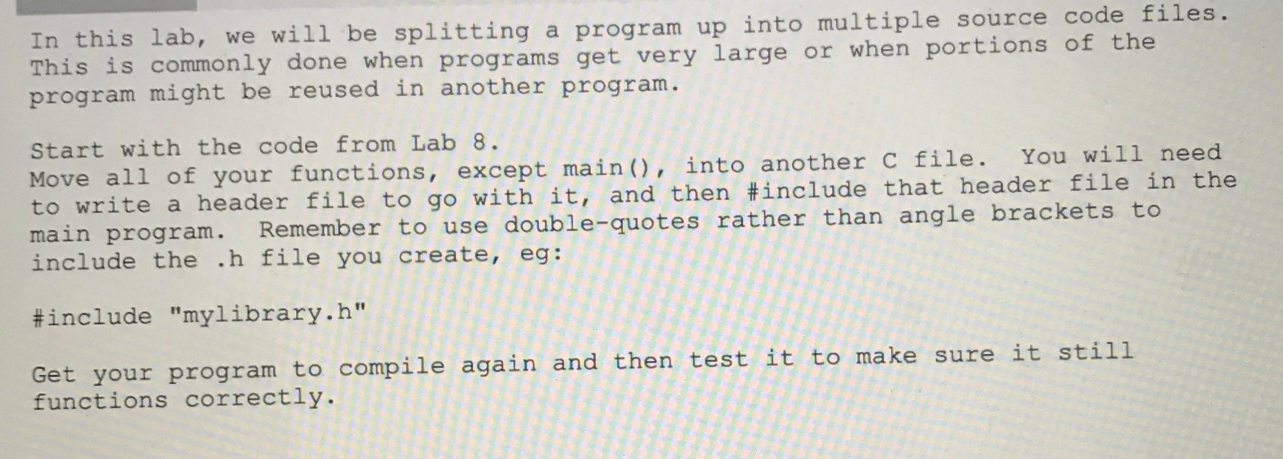 Solved Answer In C Code Please I Included The Code From Lab 1088