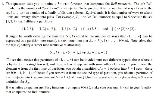 I have to write this in scheme (r5rs), I am stuck on | Chegg.com