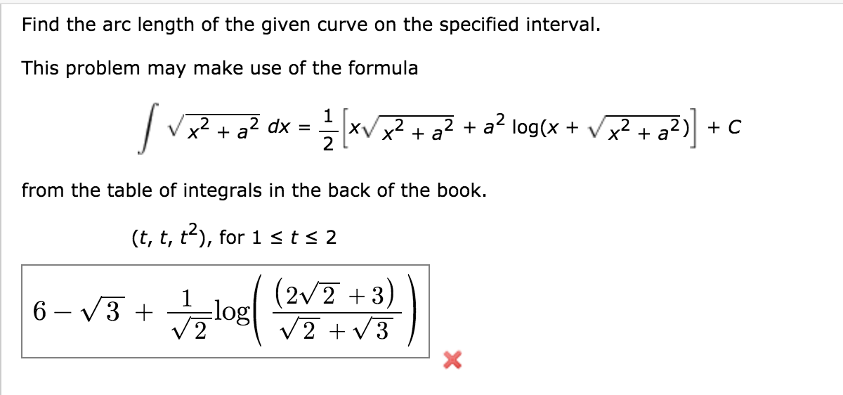 Solved Find the arc length of the given curve on the | Chegg.com