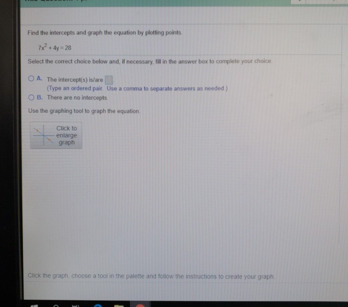 Solved Find the intercepts and graph the equation by | Chegg.com