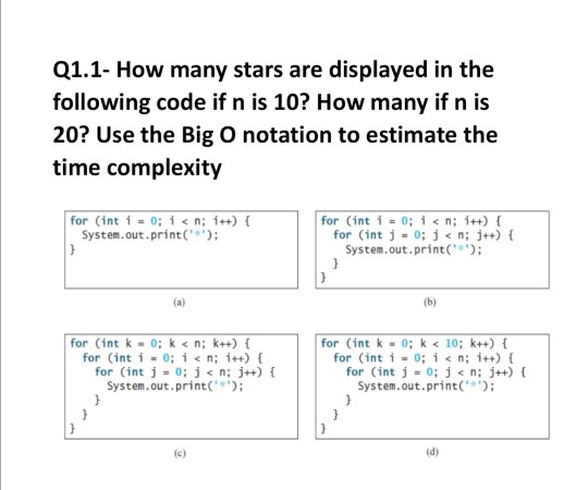 Solved Q1.1- How many stars are displayed in the following | Chegg.com
