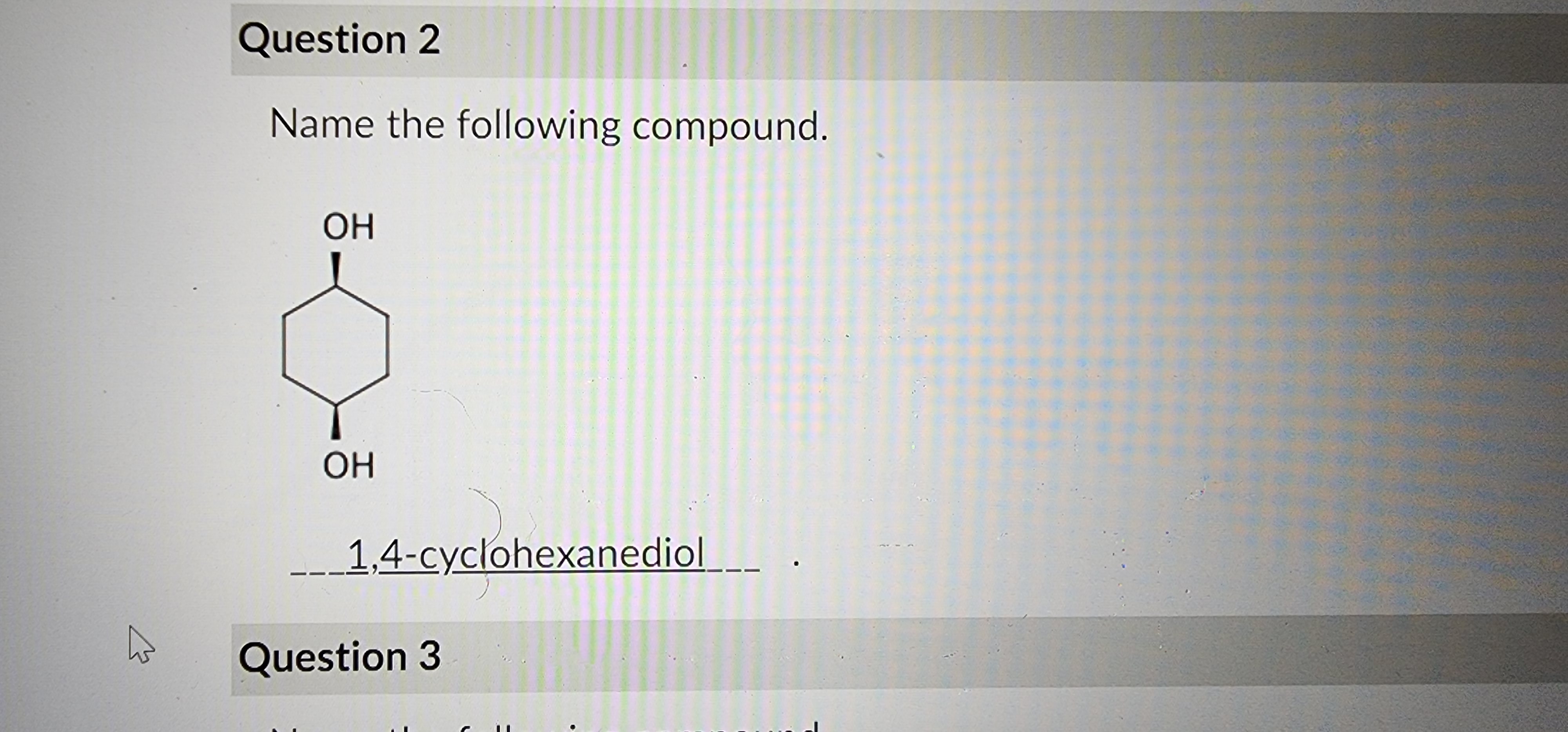 Solved \r\nName the following compound. Question | Chegg.com