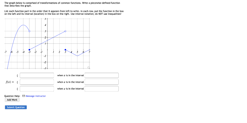 Solved The graph below is comprised of transformations of | Chegg.com