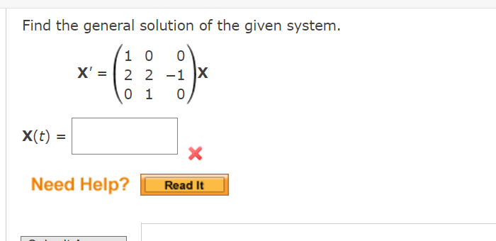 Solved Find the general solution of the given system. | Chegg.com