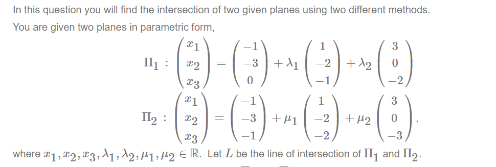 Solved In this question you will find the intersection of | Chegg.com