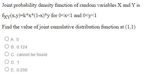 Solved Joint probability density function of random | Chegg.com