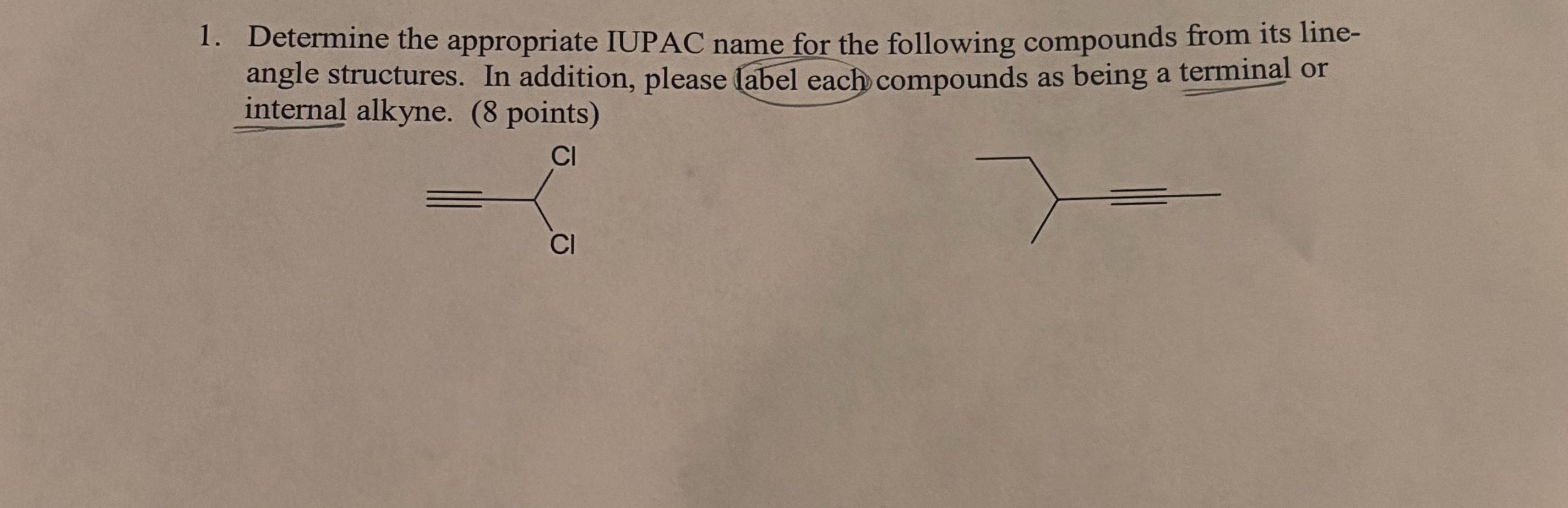 Solved Determine the appropriate IUPAC name for the | Chegg.com