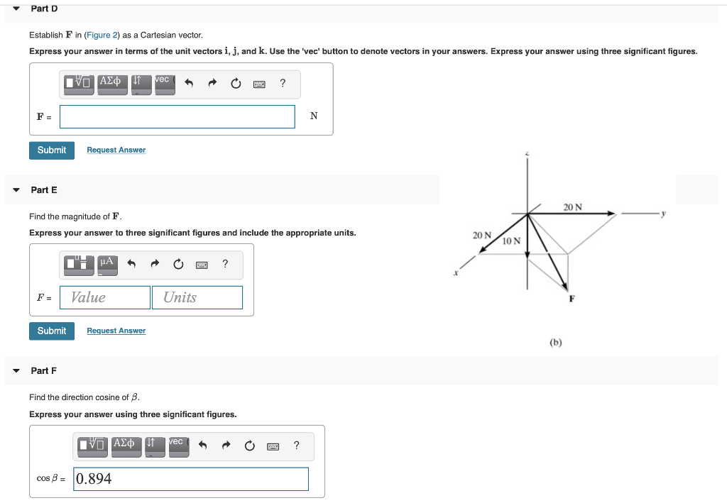 Solved Part D Establish F in (Figure 2) as a Cartesian | Chegg.com
