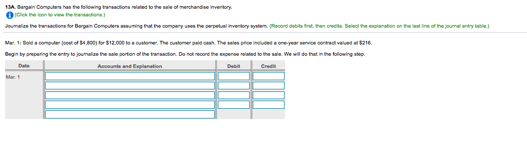 Solved 13A. Bargain Computers has the following transactions | Chegg.com