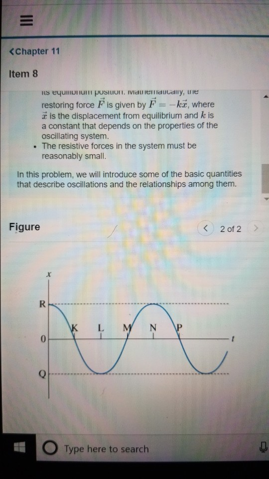 Solved Part C An oscillating object takes 0.10 s to | Chegg.com