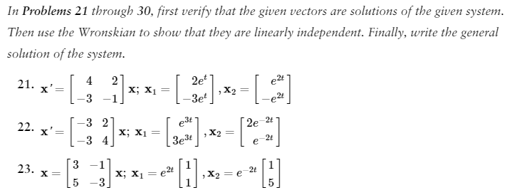 In Problems 21 through 30, first verify that the | Chegg.com
