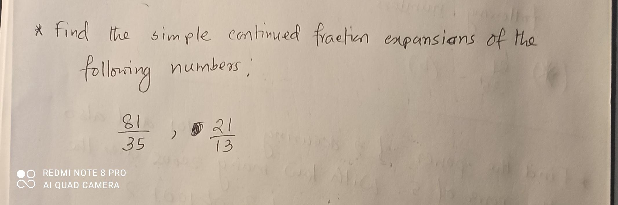Solved * Find the simple continued fraction expansions of | Chegg.com
