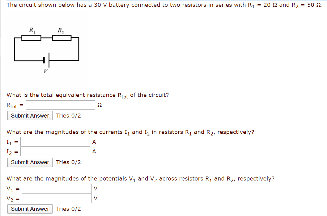Solved What is the total equivalent resistance Rtot (in | Chegg.com