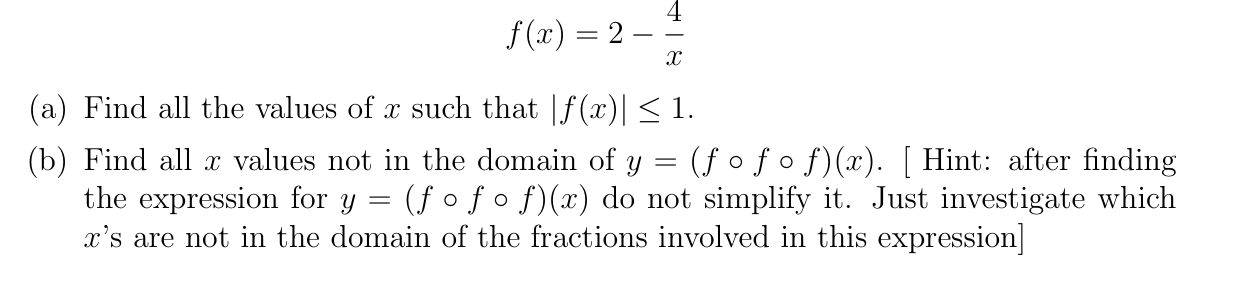 Solved f(x)=2-4x(a) ﻿Find all the values of x ﻿such that | Chegg.com