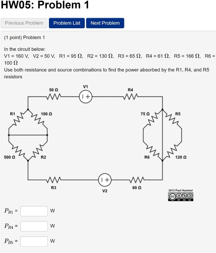 Solved HW05: Problem 1 Previous Problem Problem List Next | Chegg.com