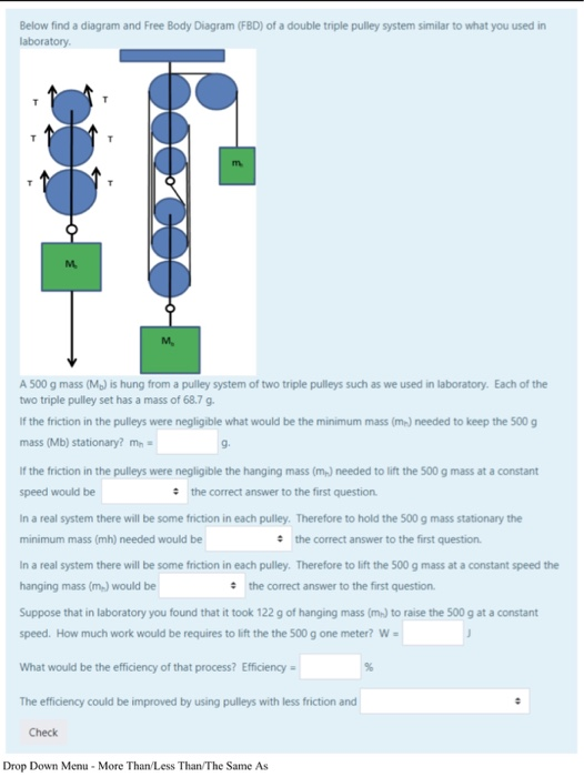 Solved Below find a diagram and Free Body Diagram (FBD) of a | Chegg.com