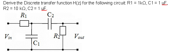 Solved Derive the Discrete transfer function H(z) for the | Chegg.com