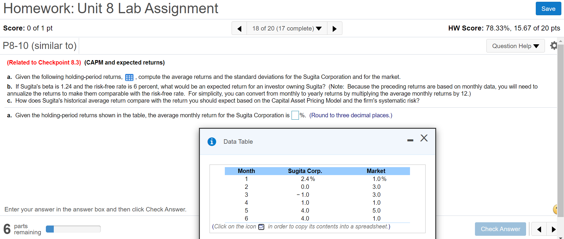 Solved Homework: Unit 8 Lab Assignment Save Score: 0 of 1 pt | Chegg.com