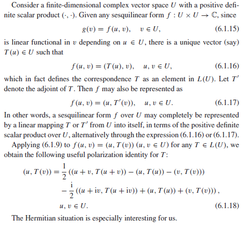 Solved 6.1.1 Let U be a complex vector space with a positive | Chegg.com