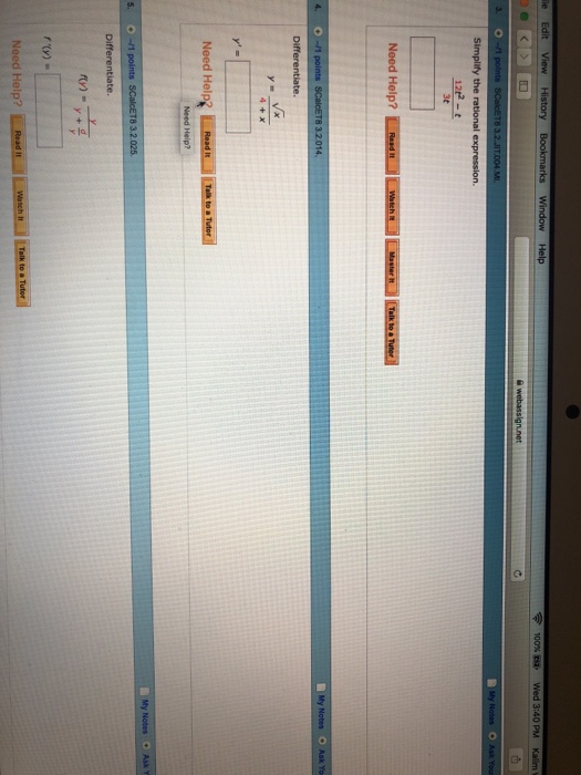 Solved History rks Window Help Video Example EXAMPLE 4 Let | Chegg.com