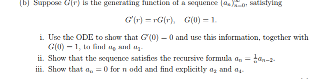 Solved Suppose G(r) is the generating function of a sequence | Chegg.com