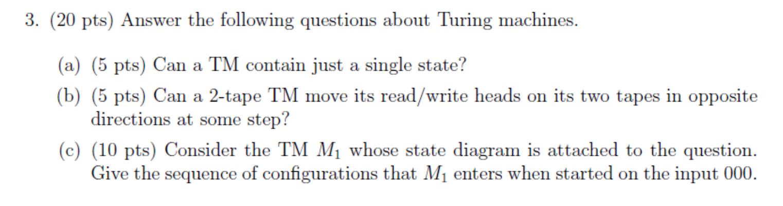 Solved 3. (20 pts) Answer the following questions about | Chegg.com