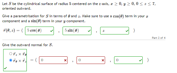 Solved Let S be the cylindrical surface of radius 5 centered | Chegg.com