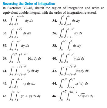 Solved Reversing the Order of Integration In Exercises | Chegg.com