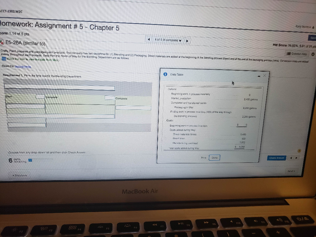 Solved ACCT-2302.W2C Homework: Assignment #5 - Chapter 5 | Chegg.com