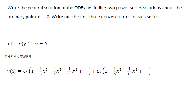 Solved Write the general solution of the ODEs by finding two | Chegg.com