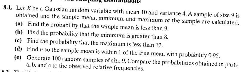 Solved 8.1. Let X be a Gaussian random variable with mean 10 | Chegg.com