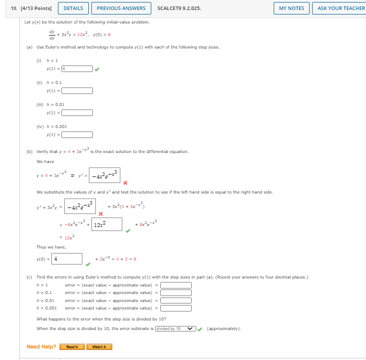Solved My Notes Ask Your Teacher 10 [4 13 Points] Details