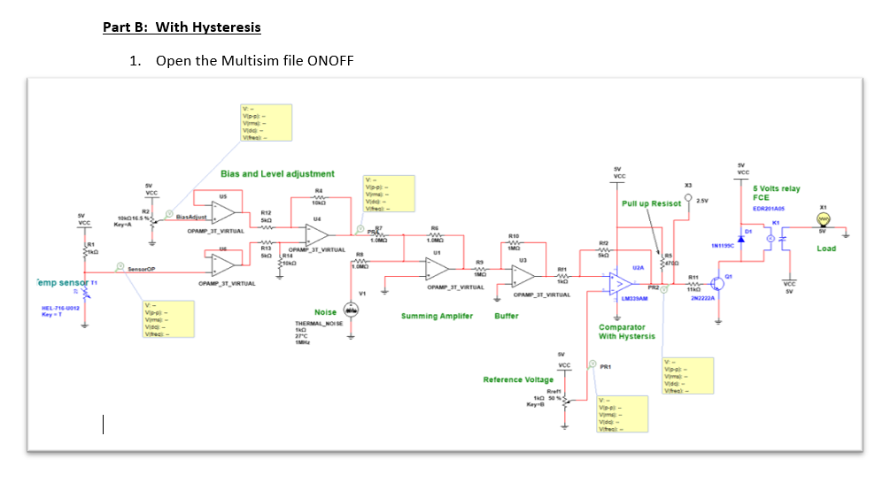 Solved Part B: With Hysteresis 1. Open the Multisim file | Chegg.com
