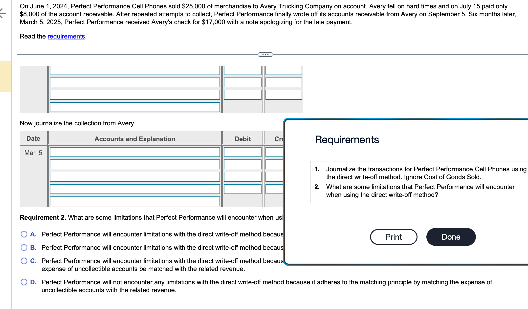 Solved Read the requirements. Now journalize the collection | Chegg.com