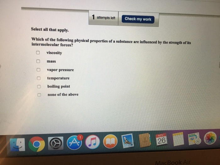 Solved 1 attempts left C Check my work Select all that apply | Chegg.com