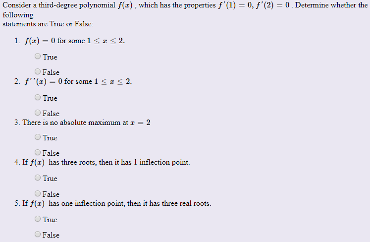 Solved Consider a third-degree polynomial f(x), which has | Chegg.com