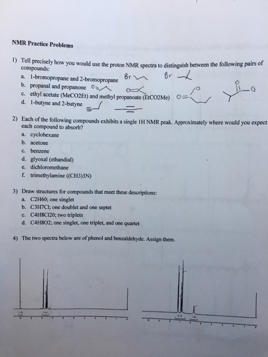Solved Tell precisely how you would use the proton NMR | Chegg.com
