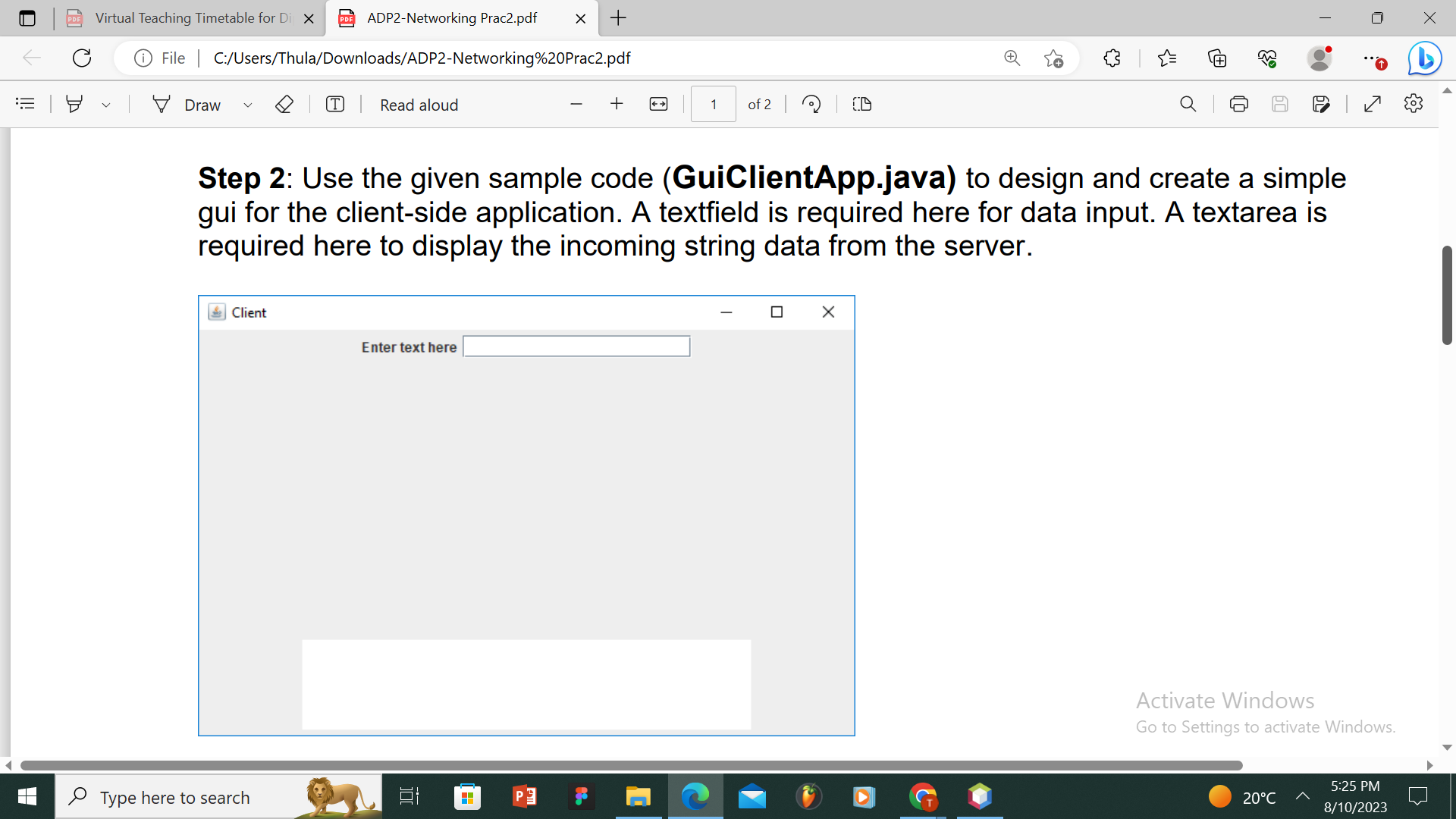 Solved \r\nStep 2: Use the given sample code | Chegg.com