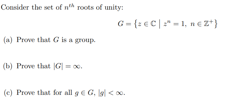Solved Consider the set of nth ﻿roots of | Chegg.com